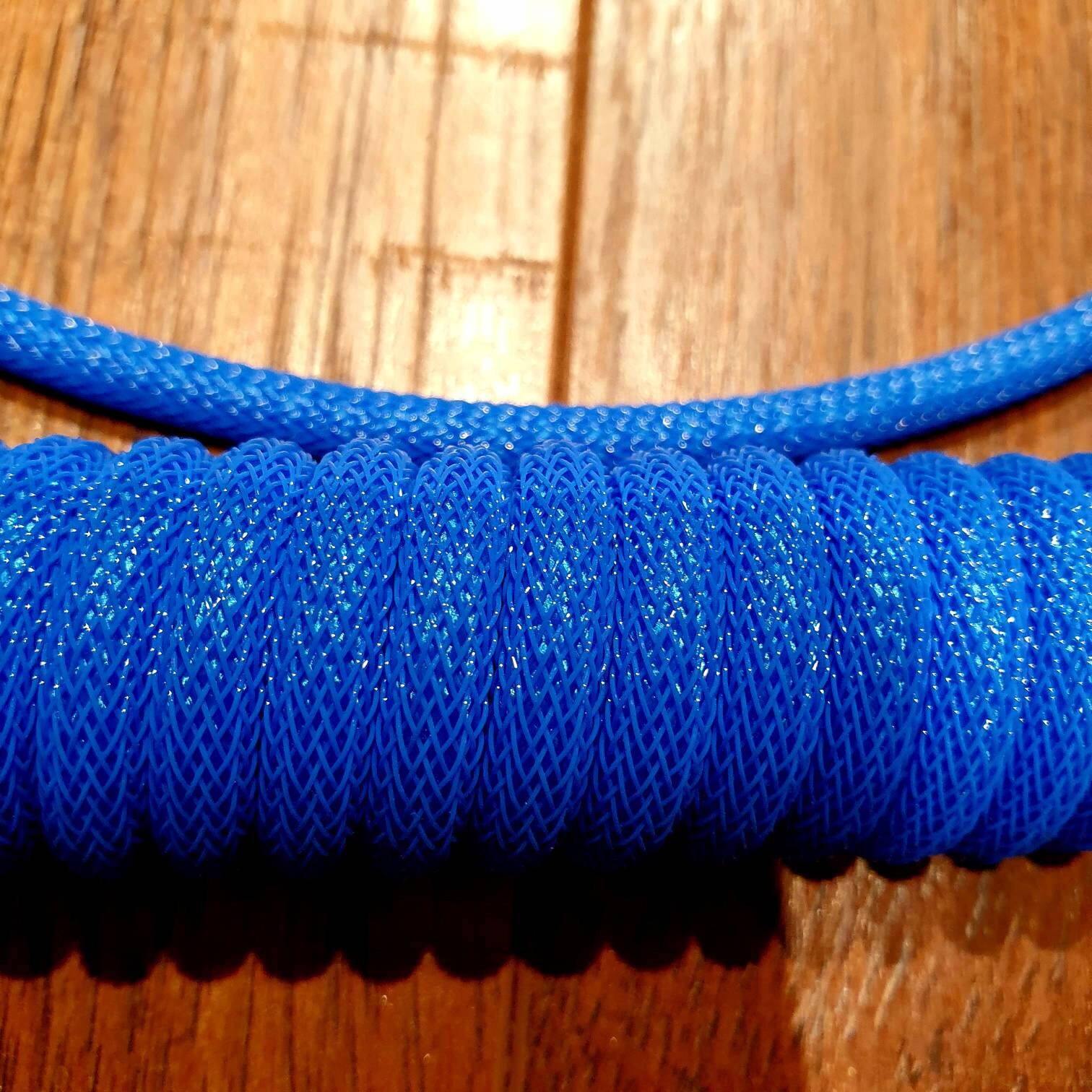 BLUE Coiled Cable USB C for Mechanical Keyboards GX16 - Etsy