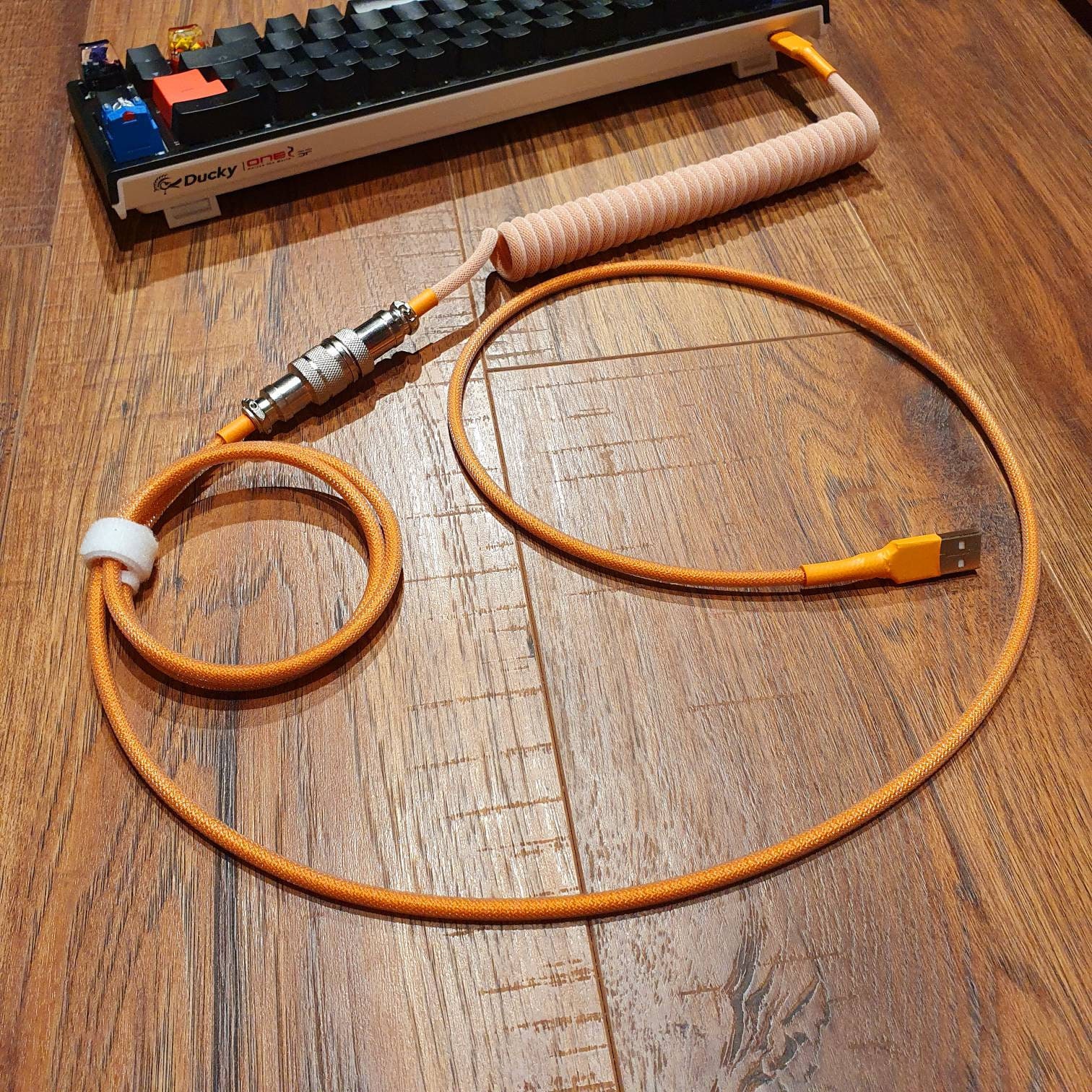 ORANGE Coiled Artisan USB C Cable for Mechanical Keyboards - Etsy