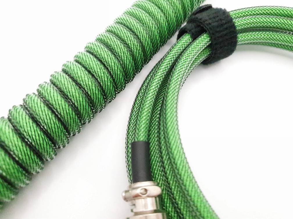 Coiled Mechanical Keyboard Cable GREEN CARBON - Etsy