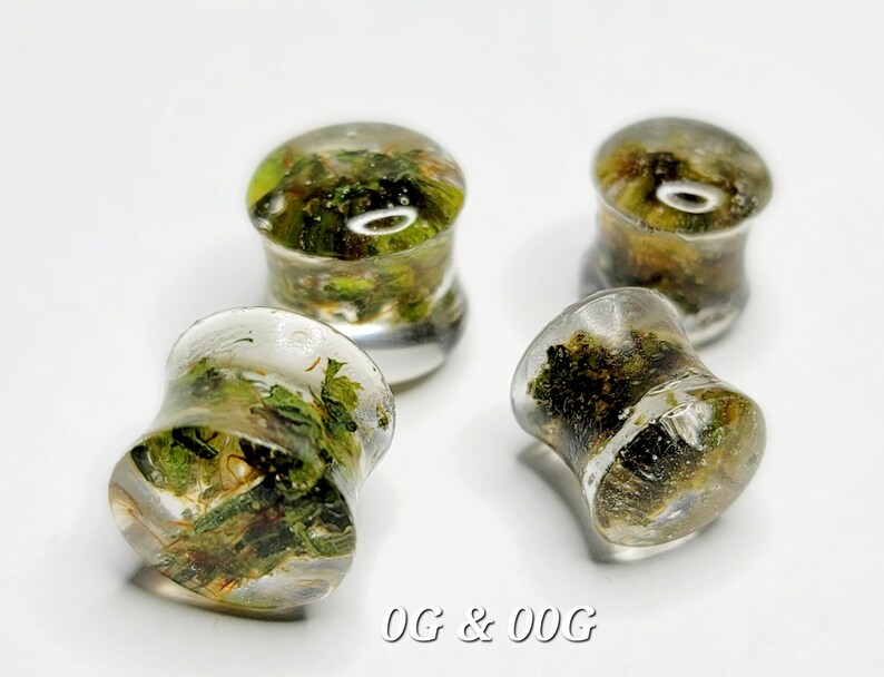 00g Weed Plugs | 10mm Gauges Real Cannabis Earrings, Handmade Gauges - Etsy