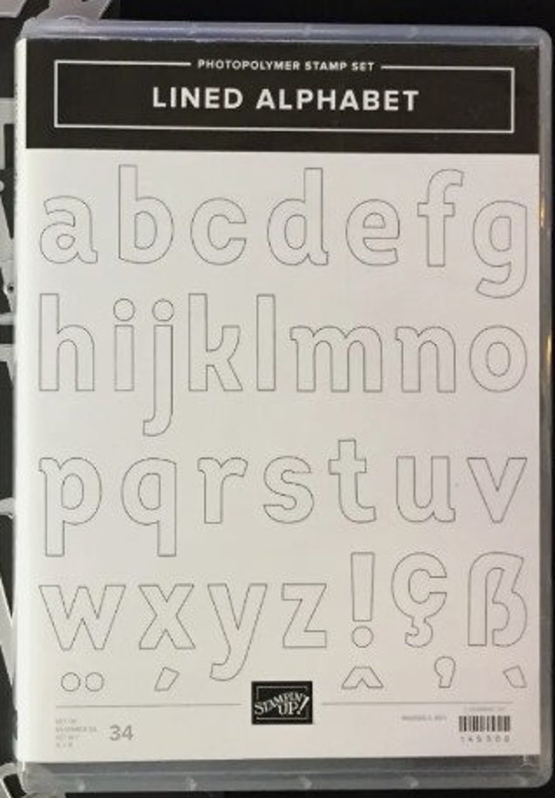 Stampin' Up! Lined Alphabet Photopolymer Stamp Set and Coordinating ...
