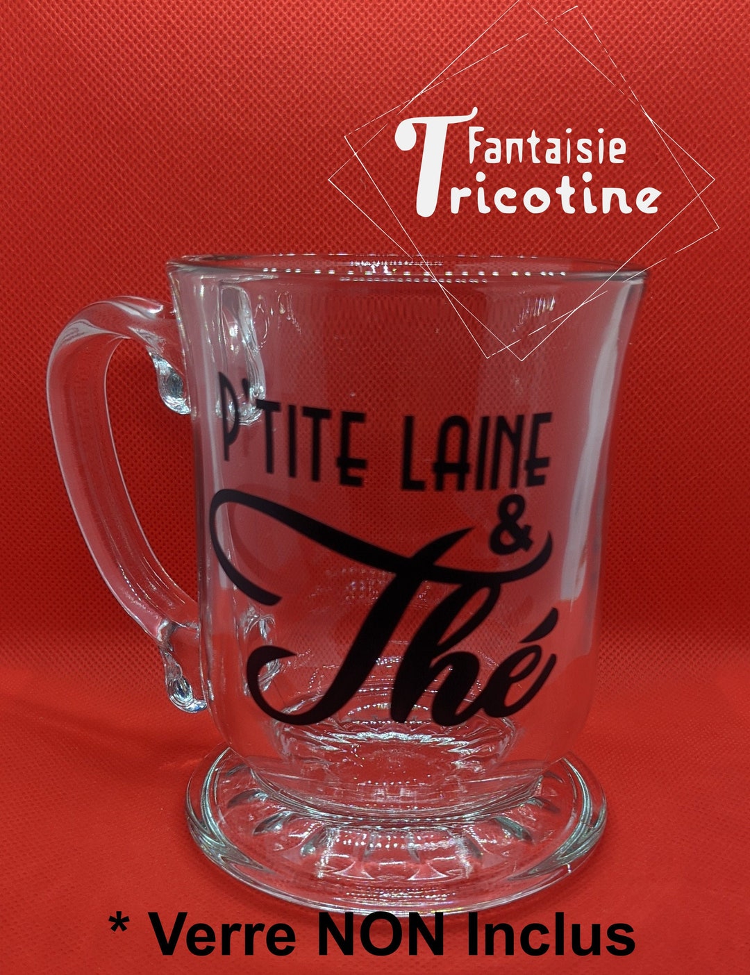 Stickers pour verre, tasse ou coupe '' P'tite laine & Thé'' - Etsy France