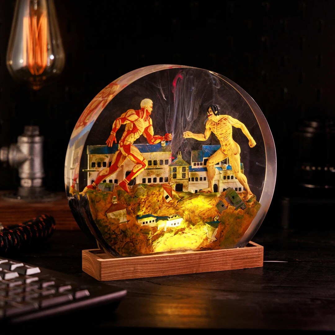Ti.t.an Att.ack Resin Lamp, Epoxy Lamp, Custom Night Light ...