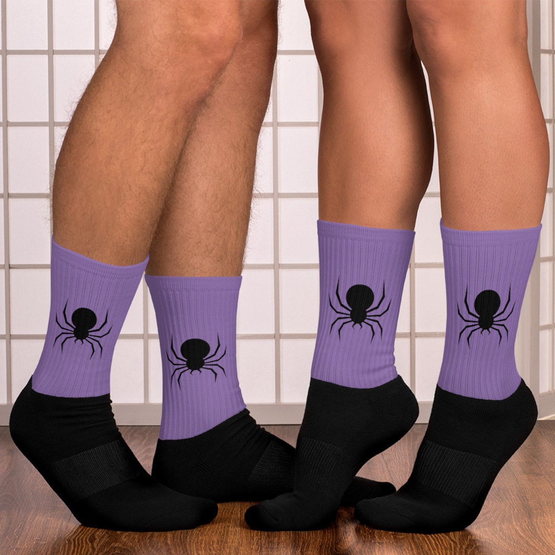 Your Favorite Spider Socks Purple & Black Adult Unisex 5 - Etsy