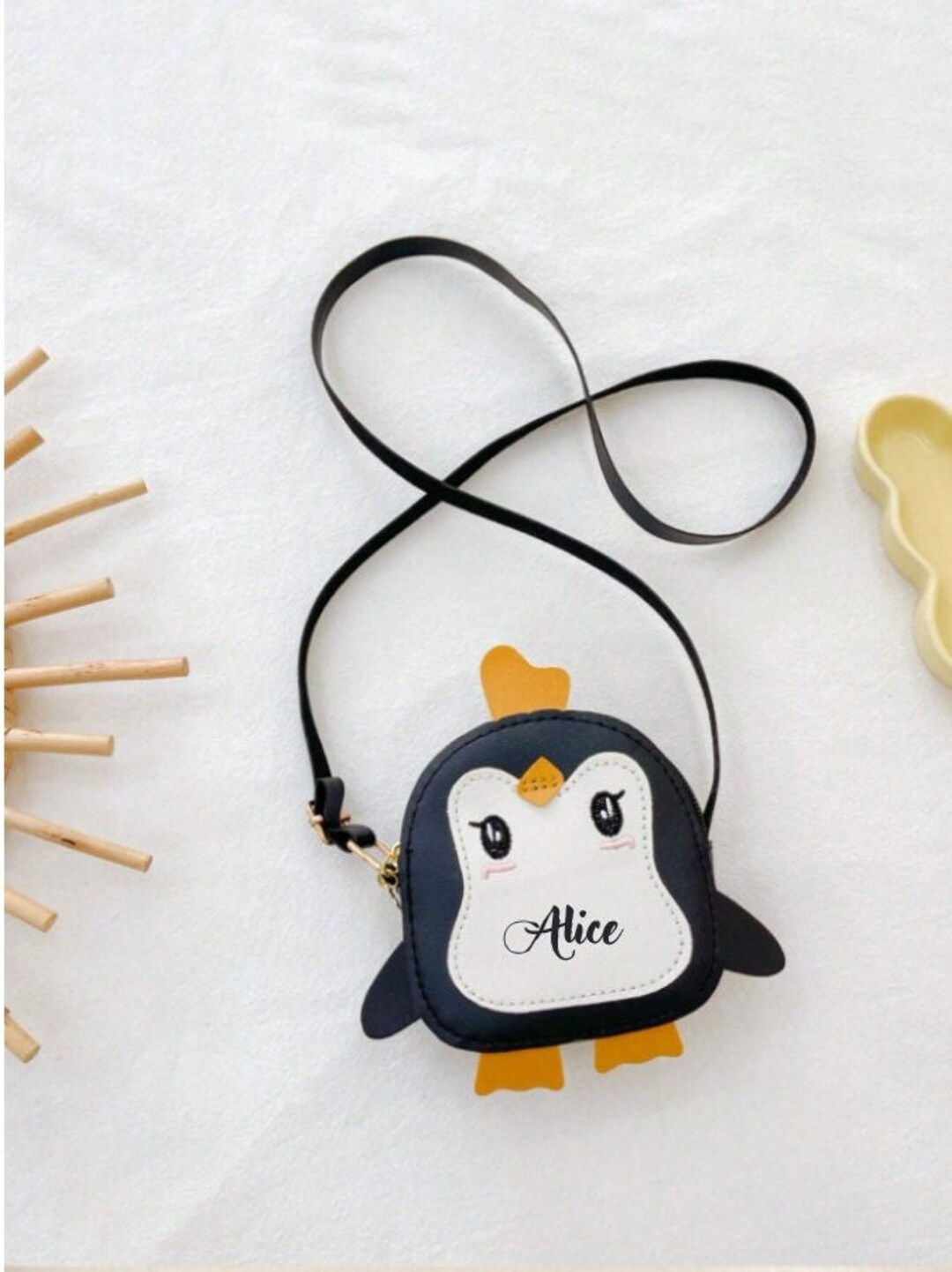 Customizable Penguins Backpack in PU Leather Cute Shoulder Bag Shoulder ...