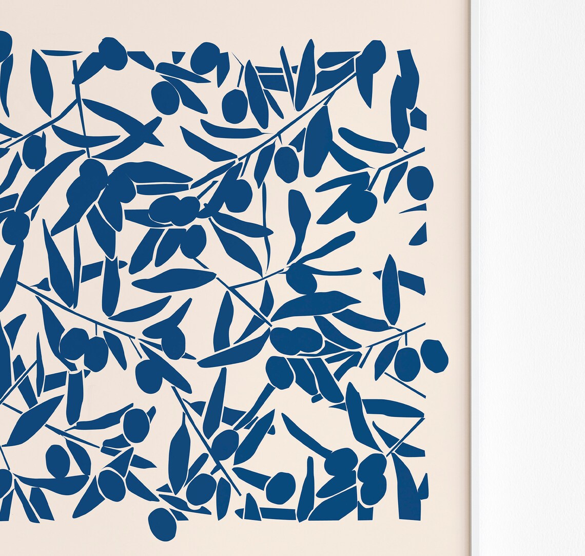 Olive Illustration Print Abstract Botanical Wall Art - Etsy