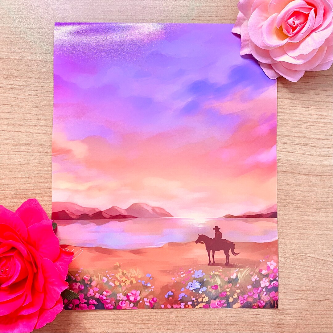 Springtime Cowboy - Western Art - Digital Painting - Etsy