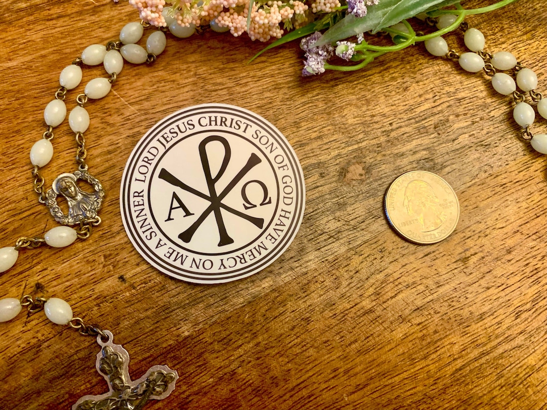 Christogram Die-cut Vinyl Sticker | Jesus Prayer | English or Latin - Etsy