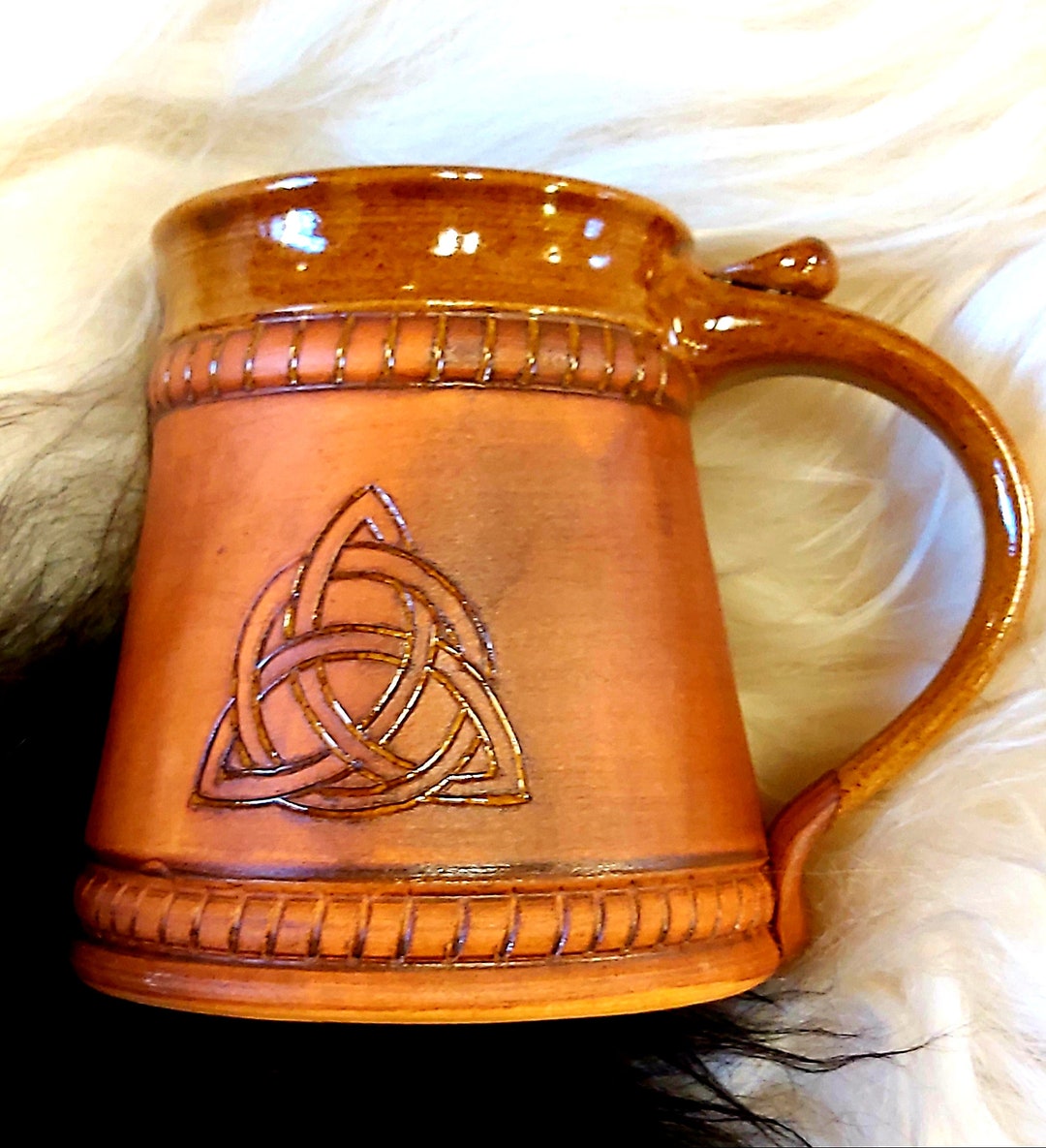 Trinity Mug Celtic Keltik Tankard 20oz Handmade Ceramic Pottery Beer ...
