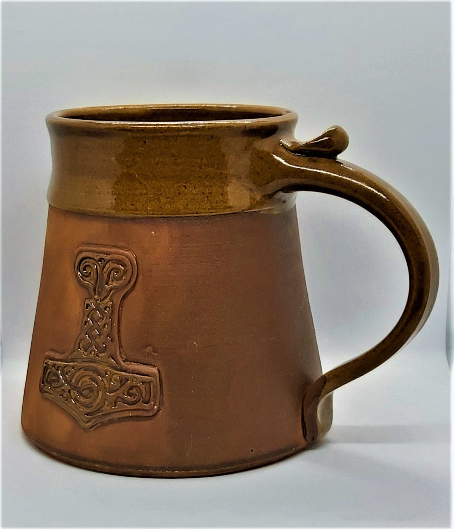 Thor's Hammer Mug Tankard 20oz Viking Handmade Ceramic Pottery Beer ...