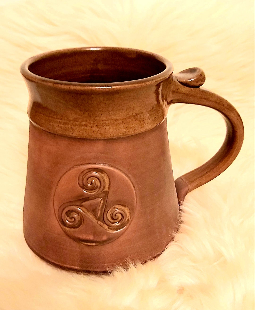 Triskele Mug Celtic Keltik Tankard 20oz Handmade Ceramic Pottery Beer ...