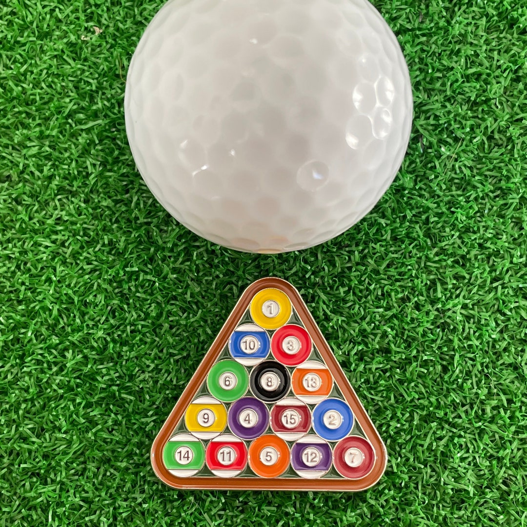 Billiards Racked Pool Balls Golf Ball Marker - Golf Gift, Golf ...