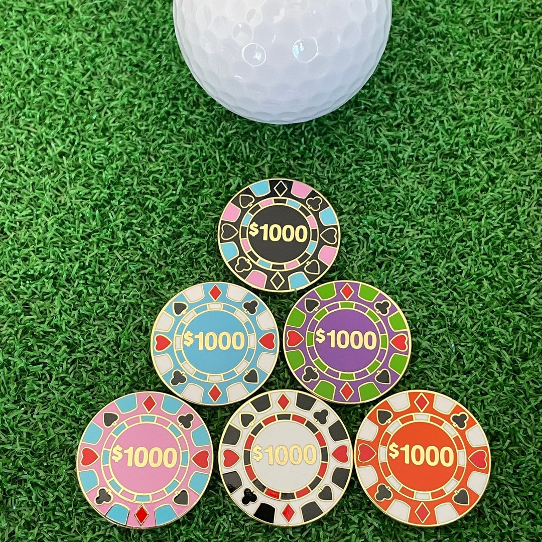 High Roller Poker Chip Golf Ball Markers Pack Golf Gift, Golf Accessory ...
