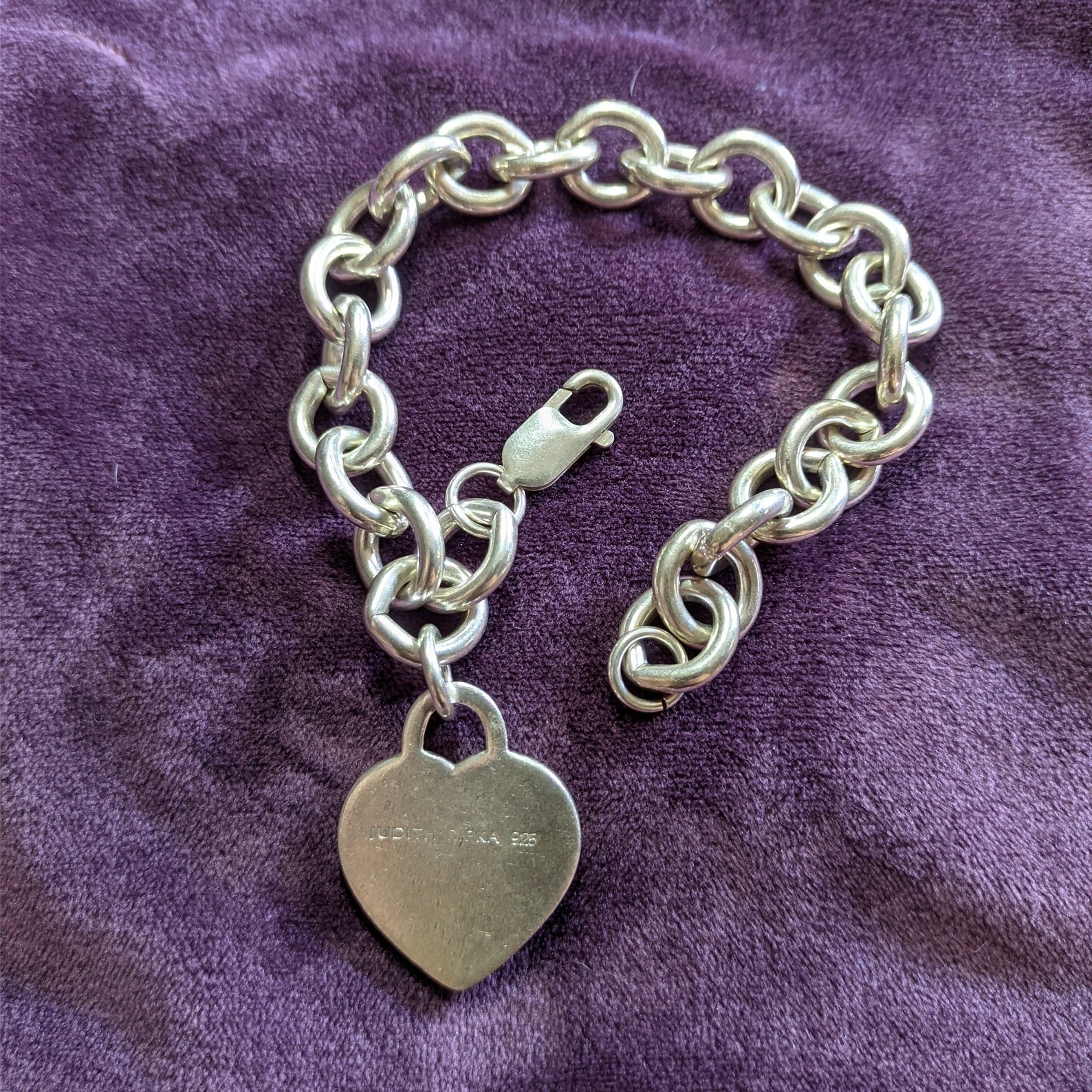 Judith Ripka Heart Charm Bracelet 8" Sterling Silver - Etsy