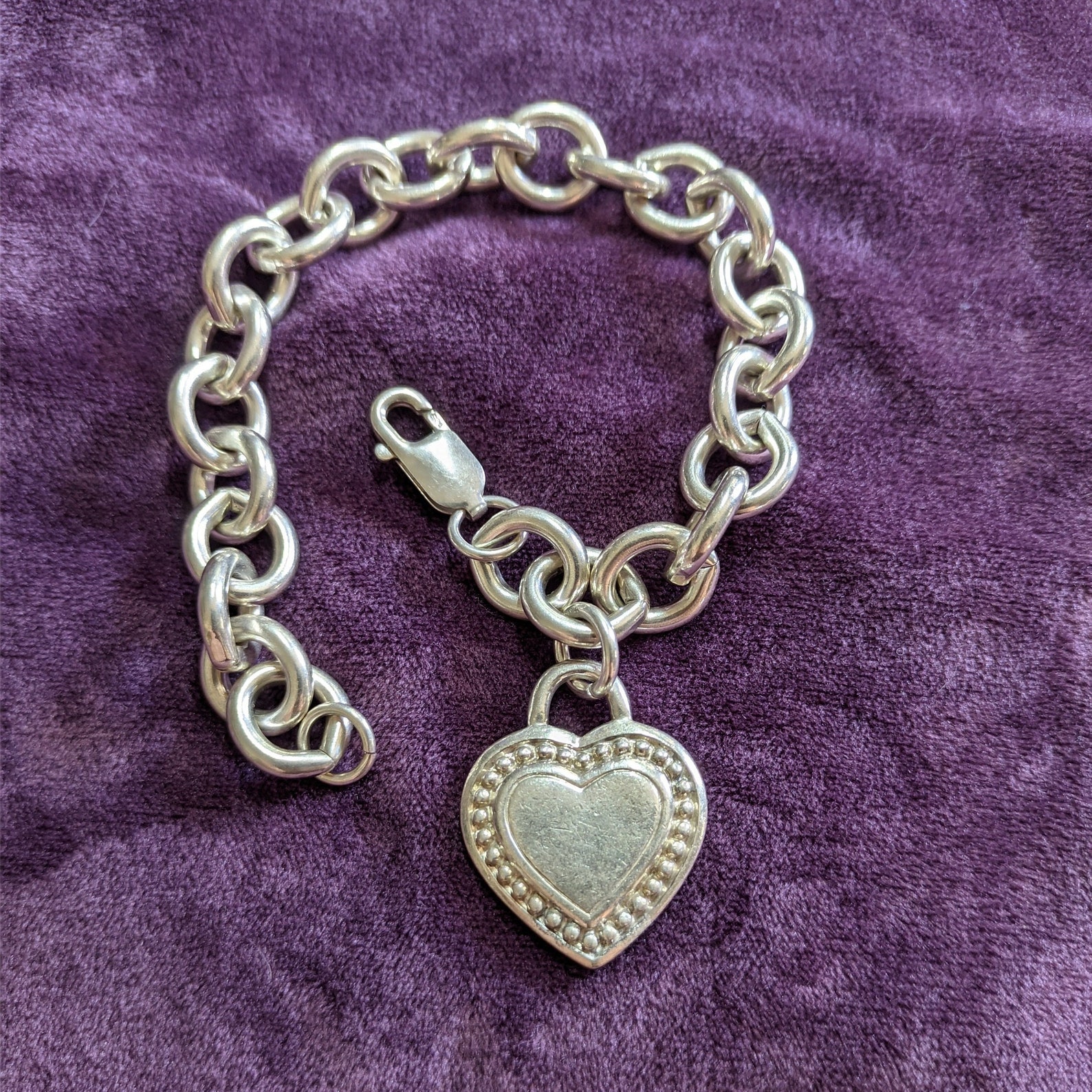 Judith Ripka Heart Charm Bracelet 8" Sterling Silver - Etsy