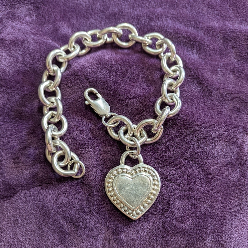 Judith Ripka Heart Charm Bracelet 8" Sterling Silver - Etsy