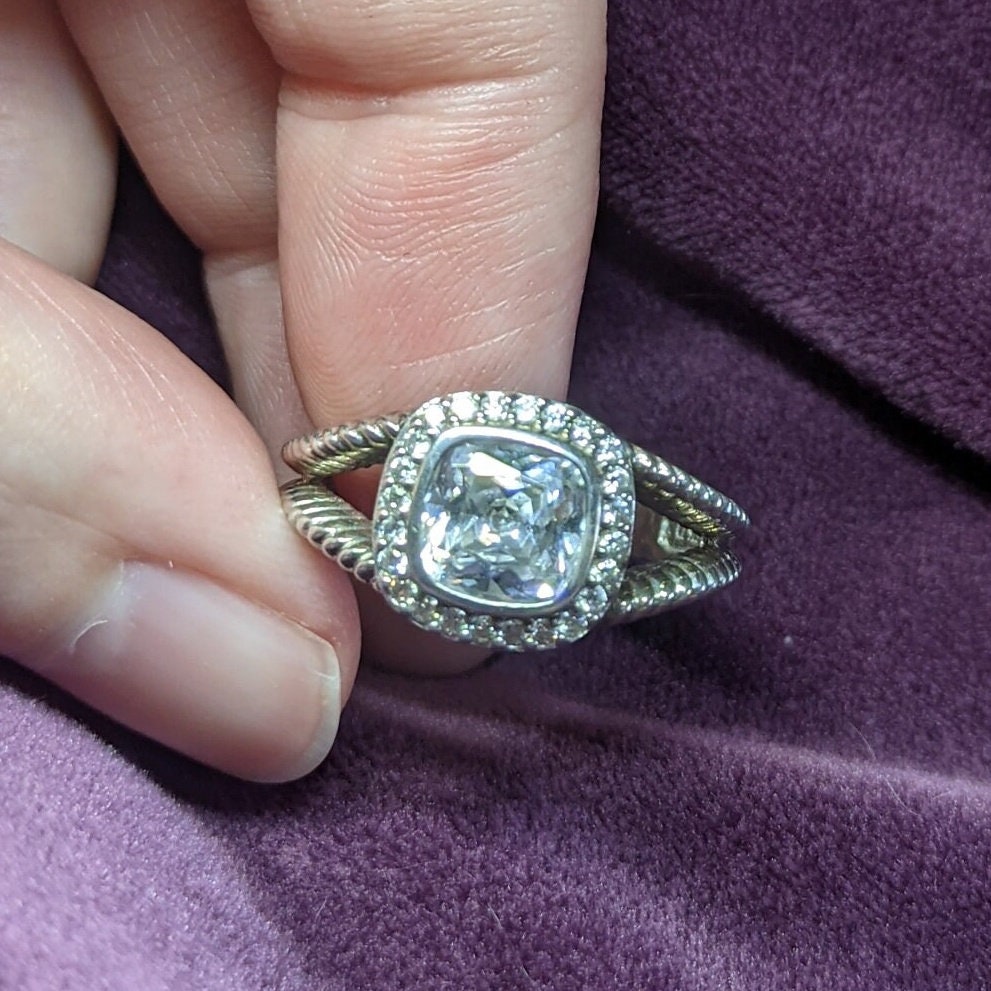 KIERA Halo Ring CZ .925 Sterling - Etsy