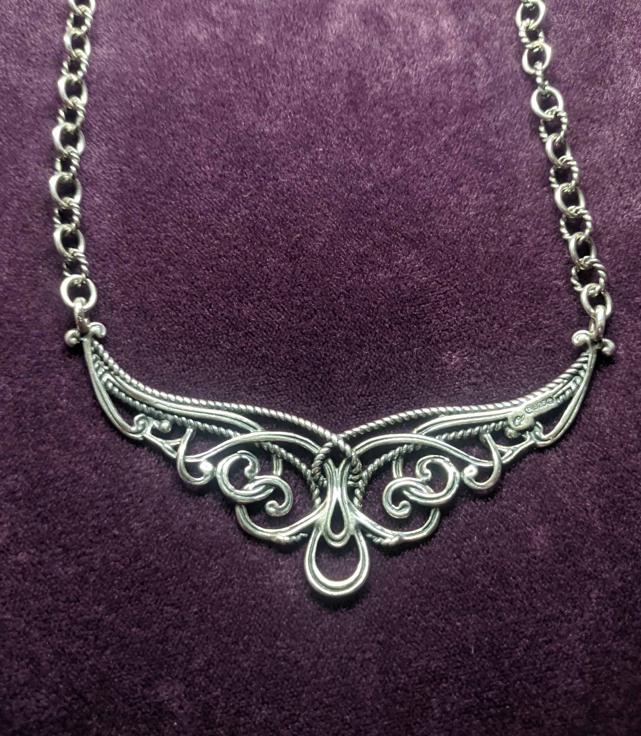 Carolyn Pollack Signature Scroll Necklace - Etsy