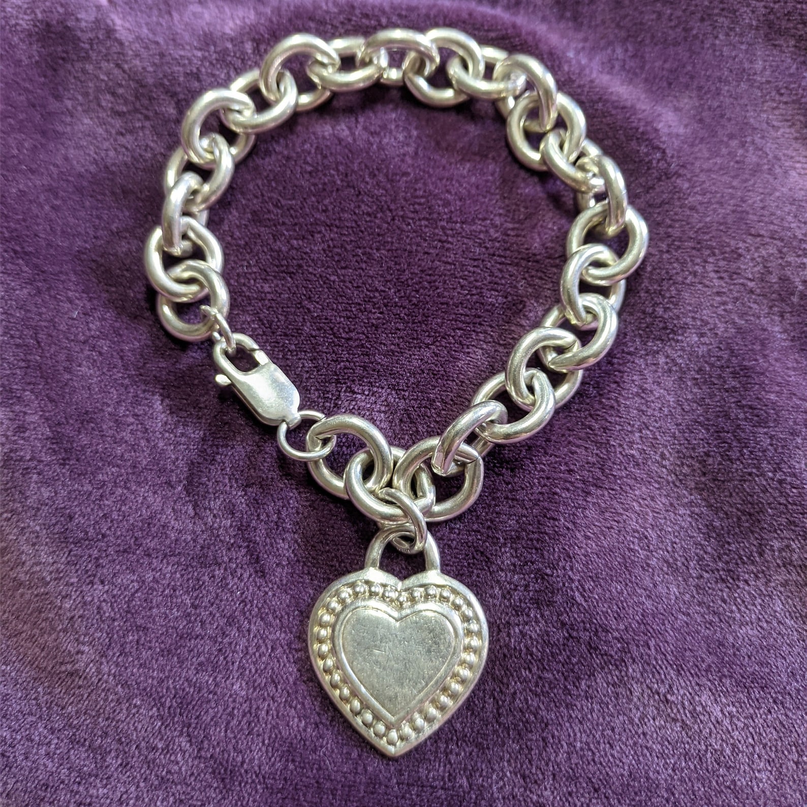 Judith Ripka Heart Charm Bracelet 8" Sterling Silver - Etsy