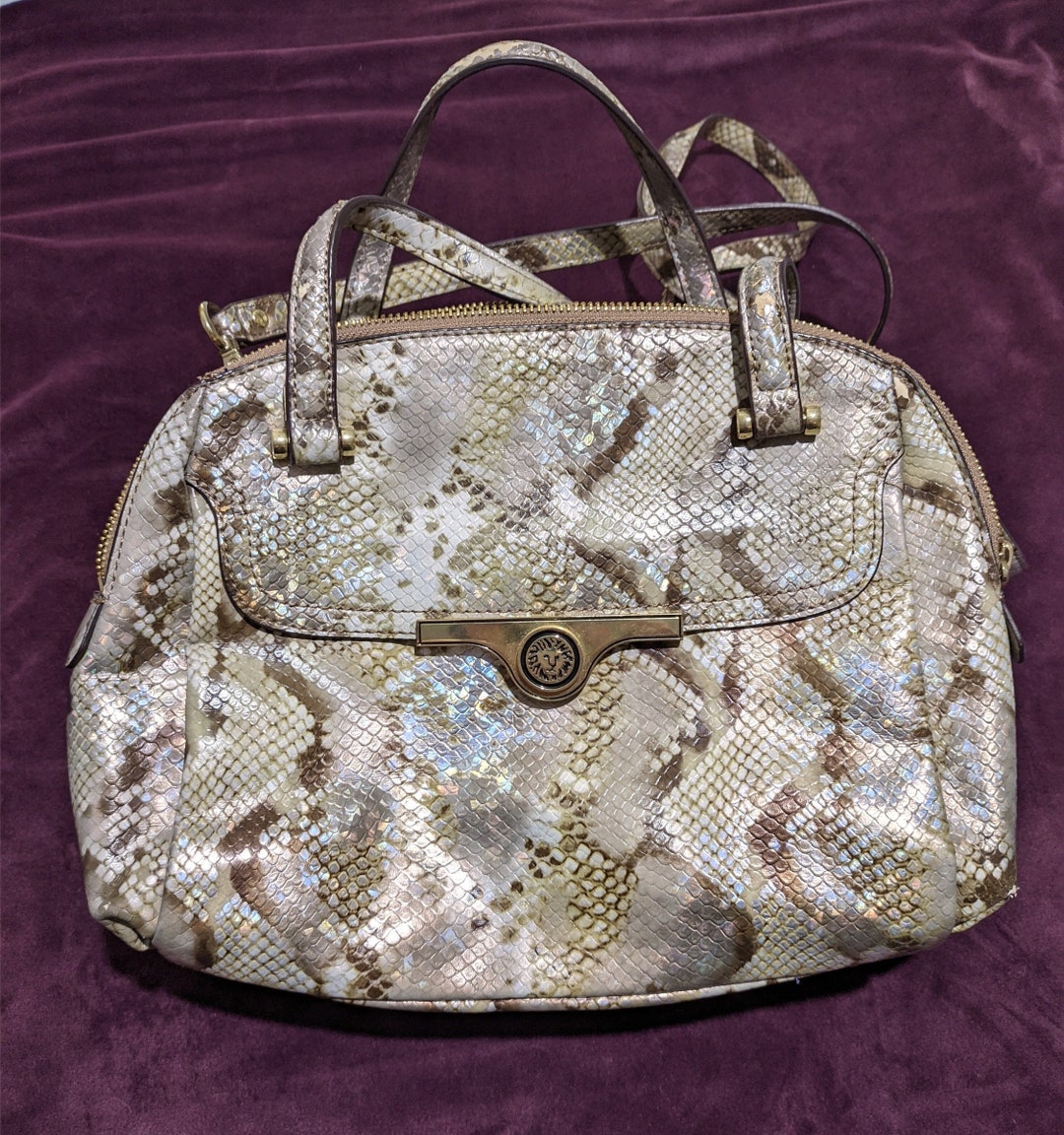 Anne Klein Iridescent Snake Print Handbag - Etsy