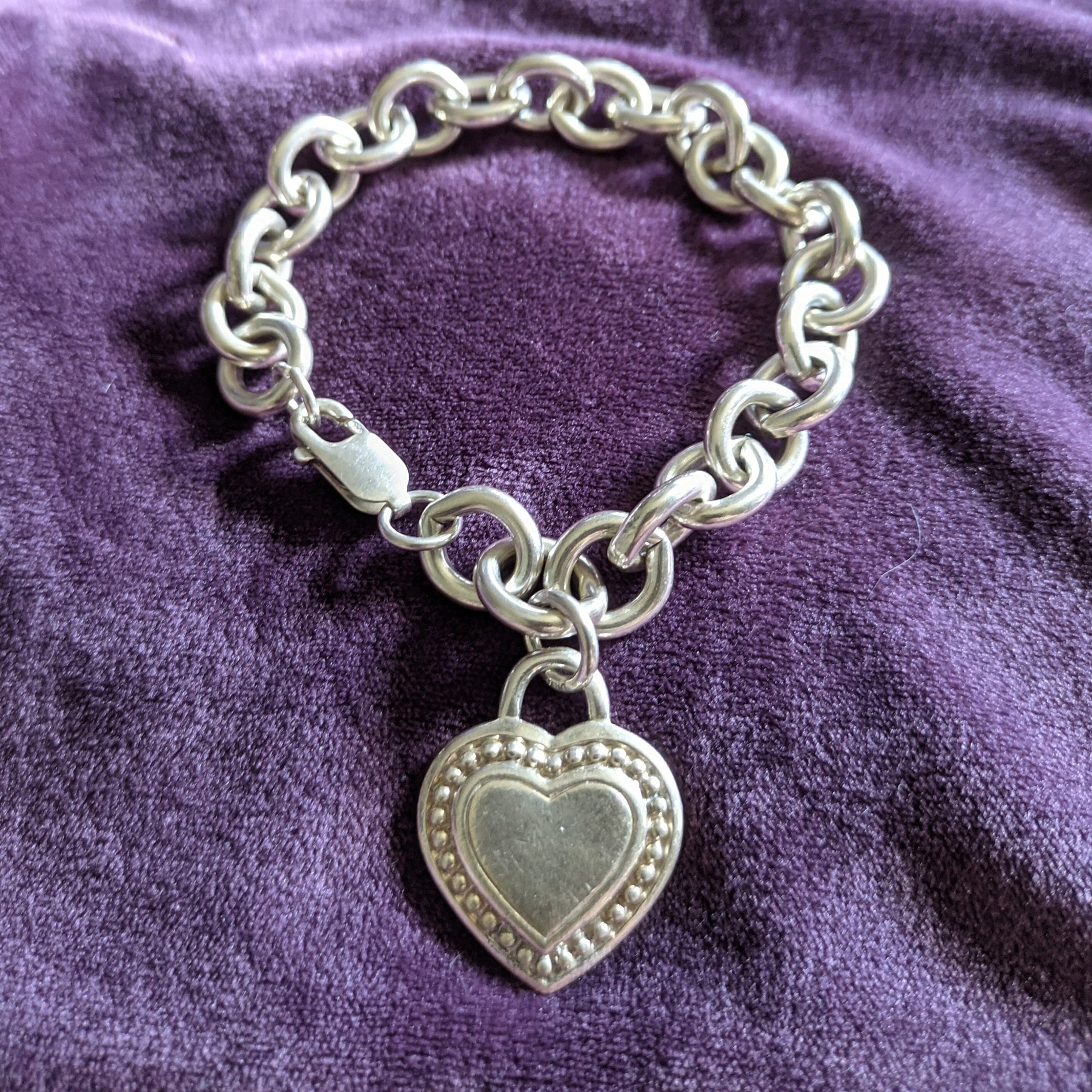Judith Ripka Heart Charm Bracelet 8" Sterling Silver - Etsy