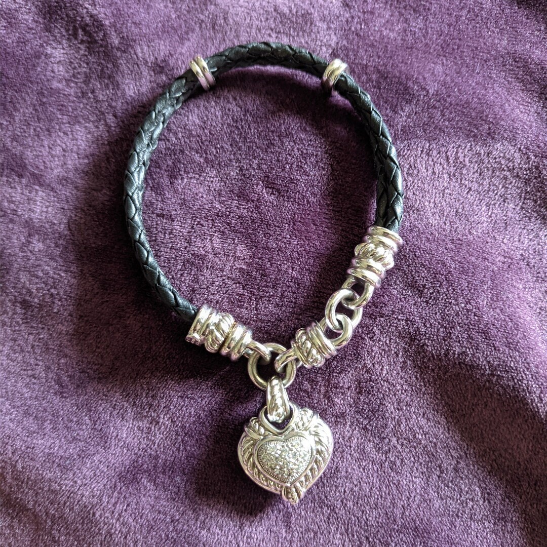 Judith Ripka Reversible Puffy Heart Charm Bracelet - Etsy