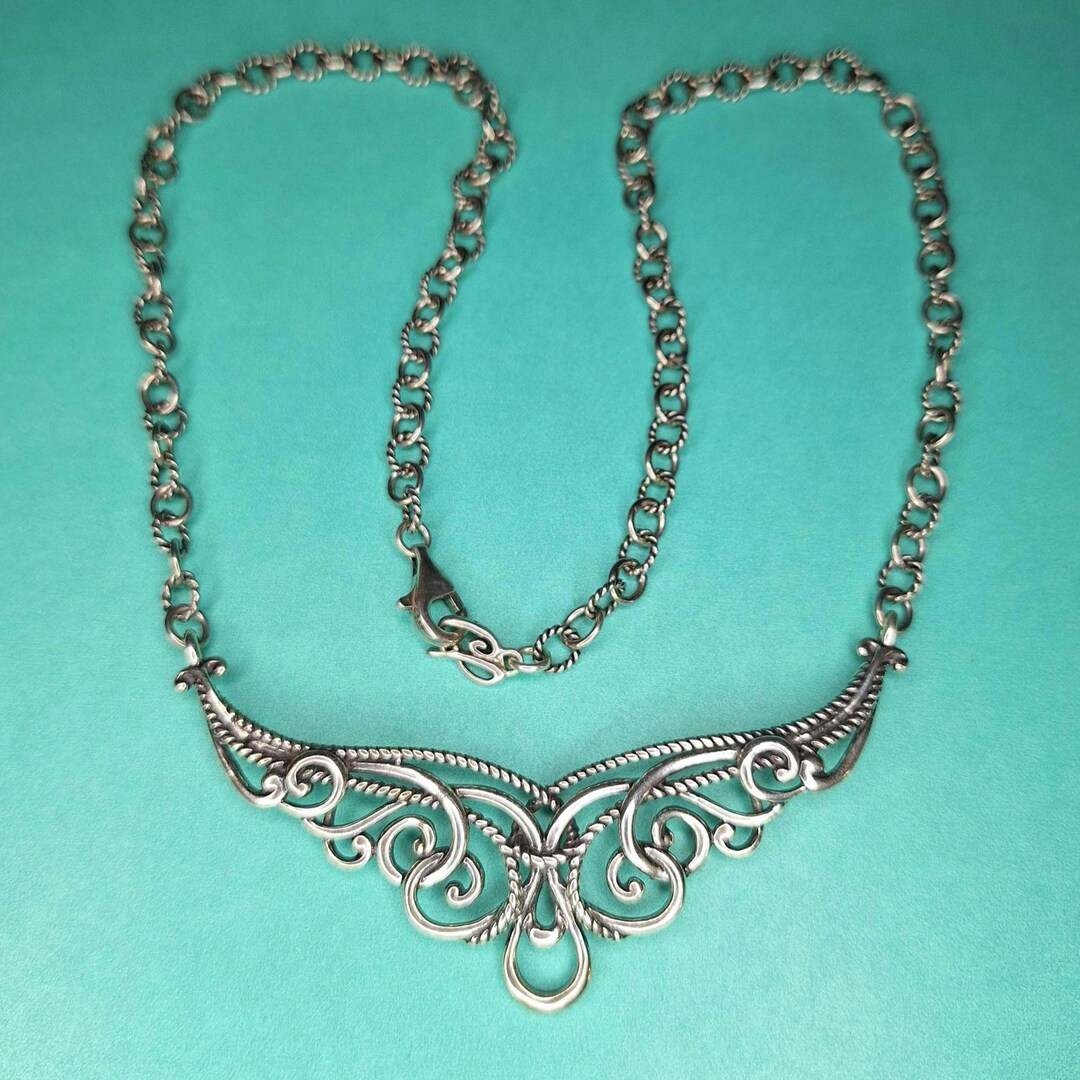 Carolyn Pollack Signature Scroll Necklace - Etsy