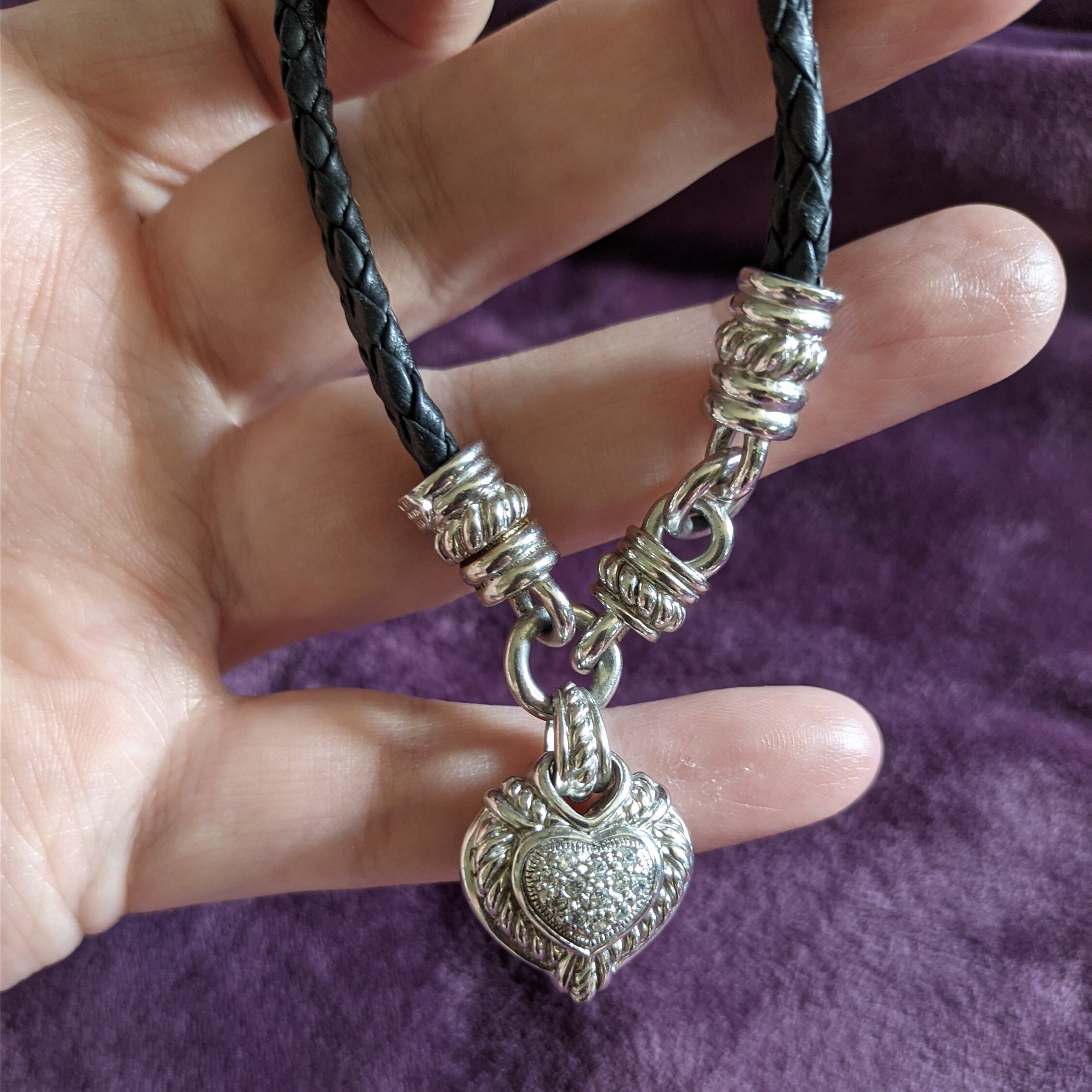 Judith Ripka Reversible Puffy Heart Charm Bracelet - Etsy