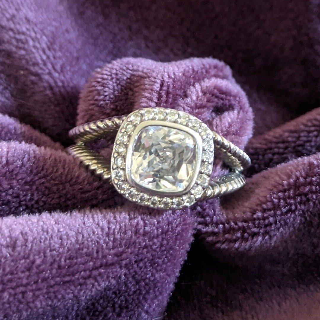 KIERA Halo Ring CZ .925 Sterling - Etsy