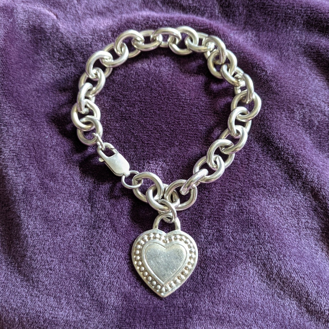 Judith Ripka Heart Charm Bracelet 8" Sterling Silver - Etsy