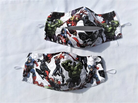 Marvel-us Cool Superhero Fitted Face Mask With Hidden Zipper. - Etsy