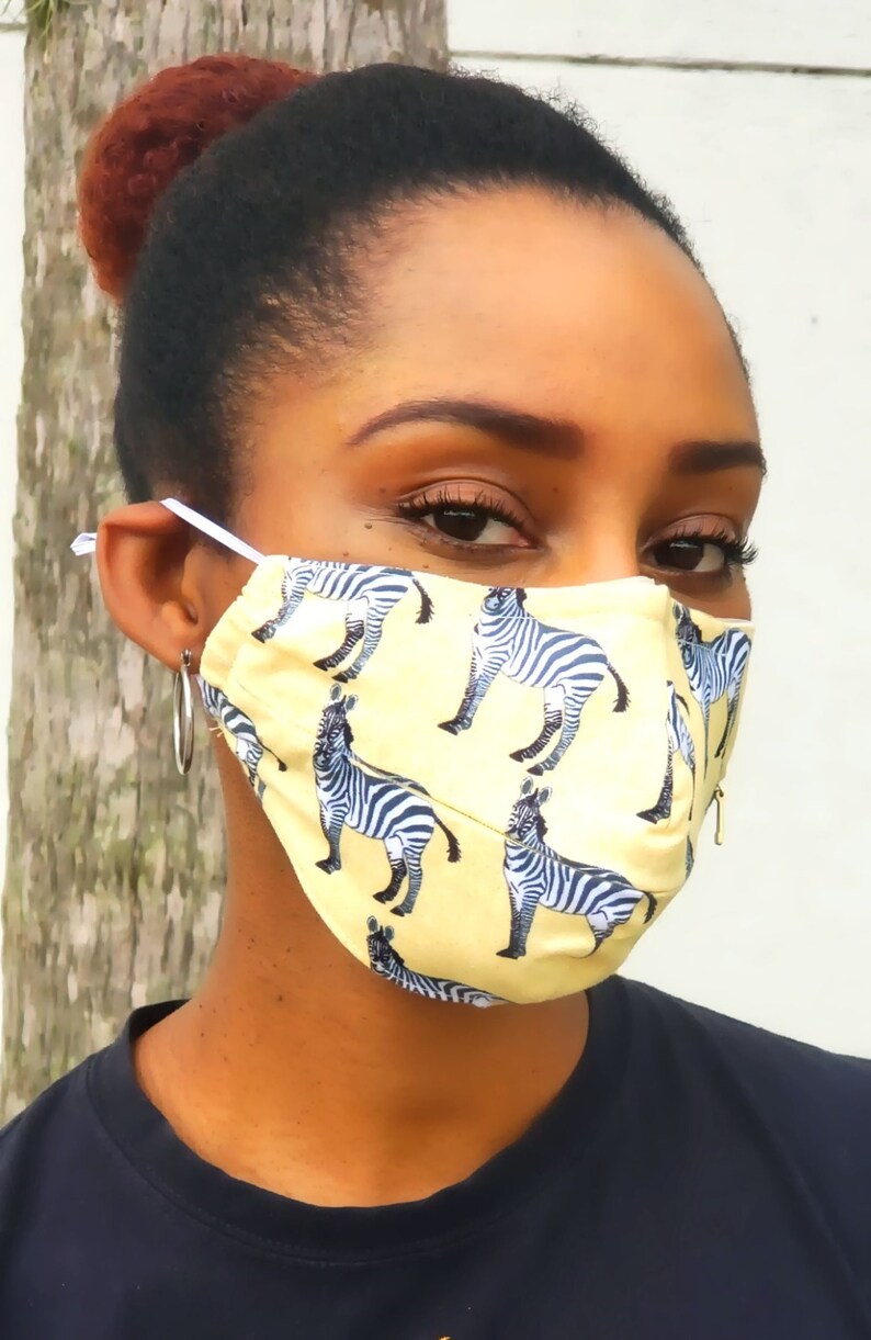 Zebras-cool Hidden Zipper Face Mask, Exercise and Drink Mask. Snack or ...