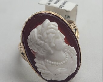 New Old Stock W Original Tags Vintage Estate Square Cameo Ring With ...