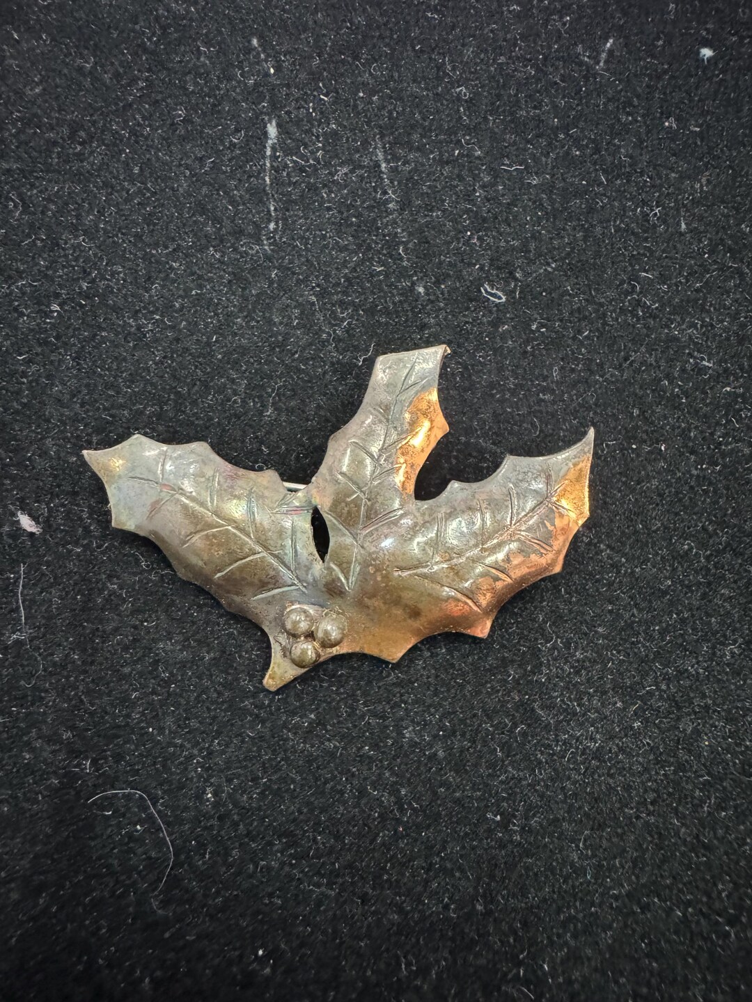 Vintage Handwrought by Temming Brass Copper Leaf Pin - Etsy
