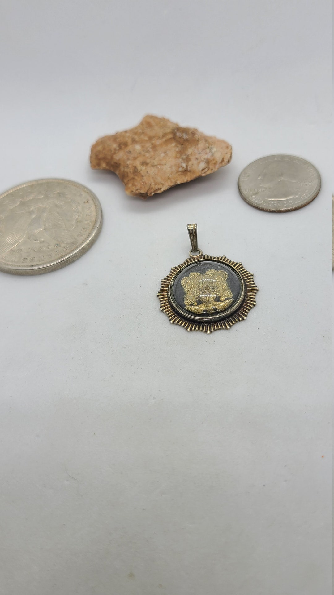 Vintage Sterling Silver Army Pendant - Etsy