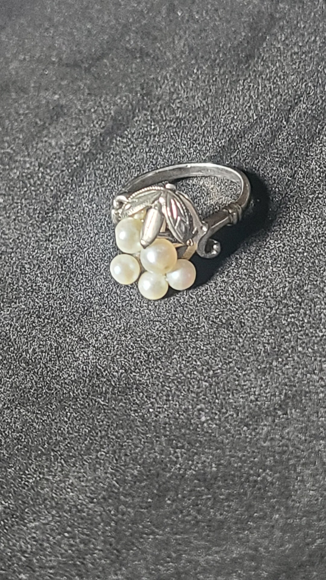 Sterling Silver Grape Cluster Pearl Ring - Etsy
