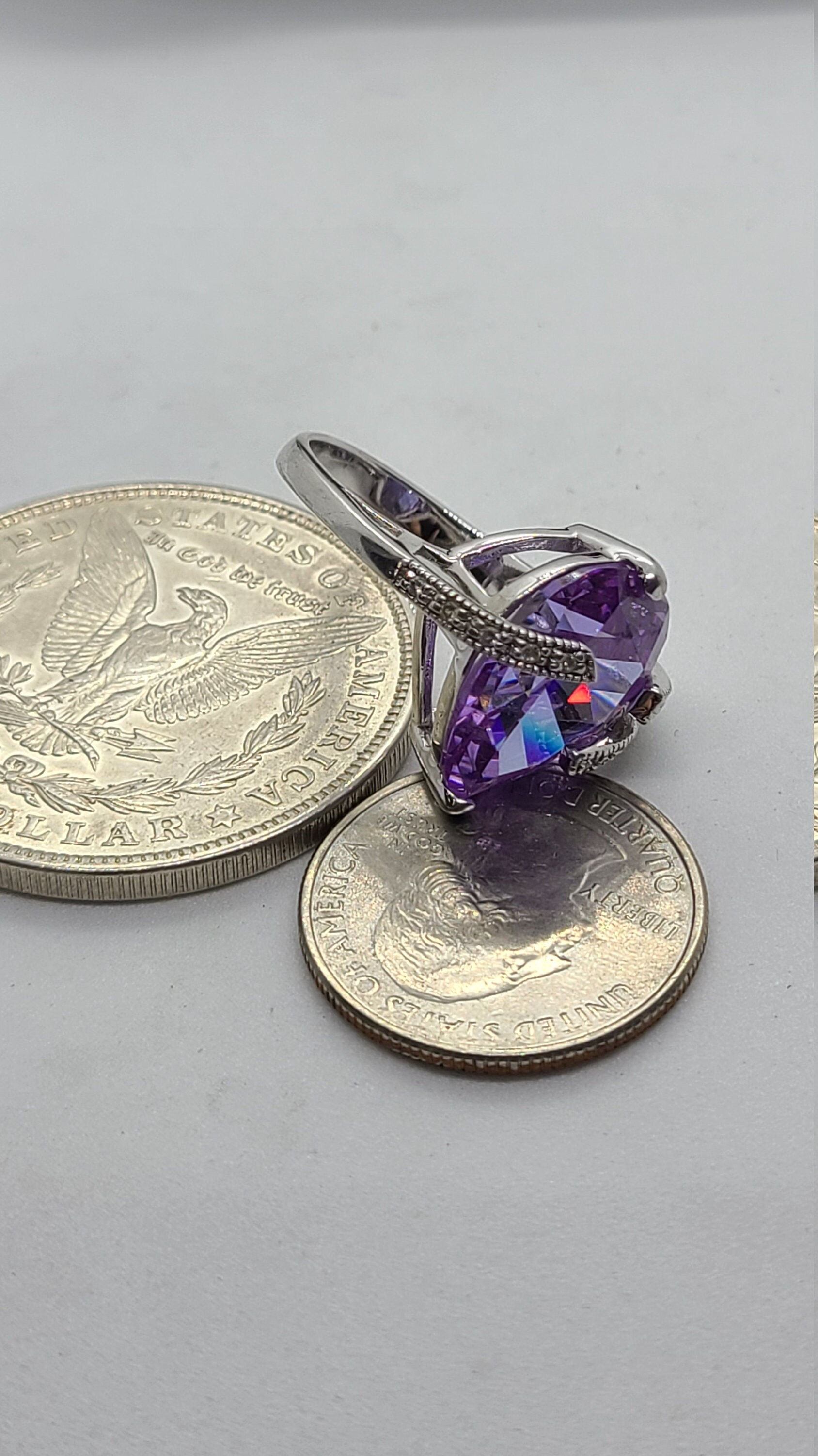 Sterling Silver Lavender Ice Ring | Etsy