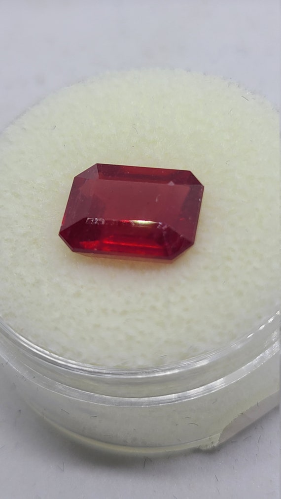 Approximately .50CT 10x8MM Emerald Cut Fissure Filled Ruby Craft ...
