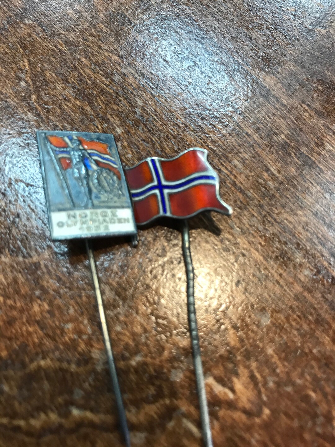 Vintage rare plata 1932 Norge Olympiaden Stick Pin & Plata Noruega ...