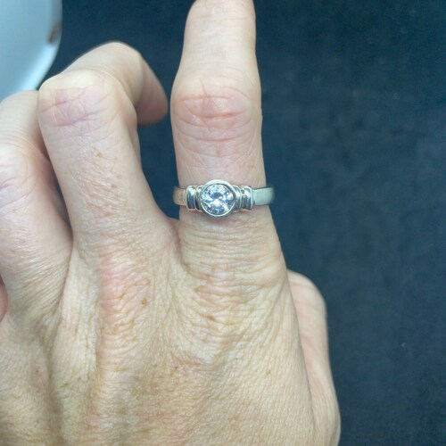 Solitaire Bezel Set Moissanite Ring Half Bezel Engagement Ring - Etsy