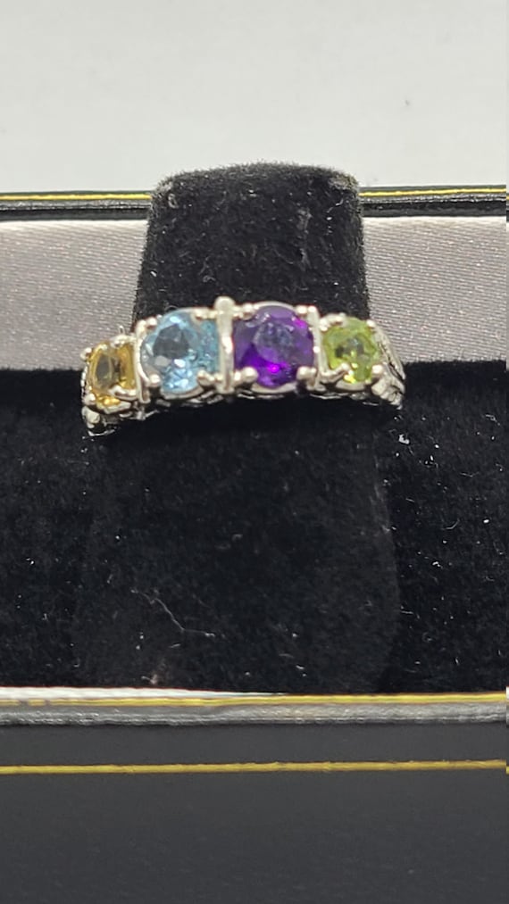 Sterling silver ring multi - Gem