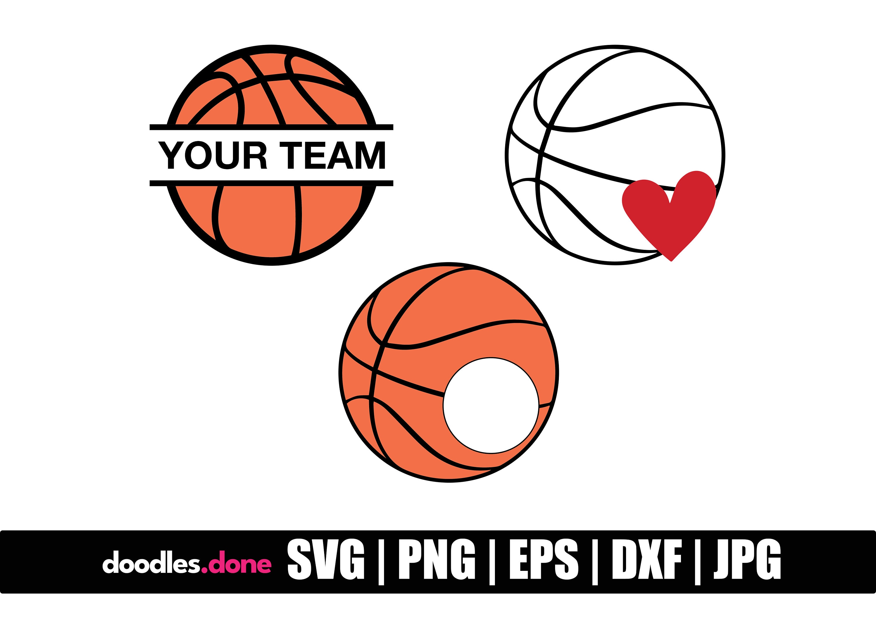Basketball SVG Bundle Basketball Outline Cut Files Basketball ...