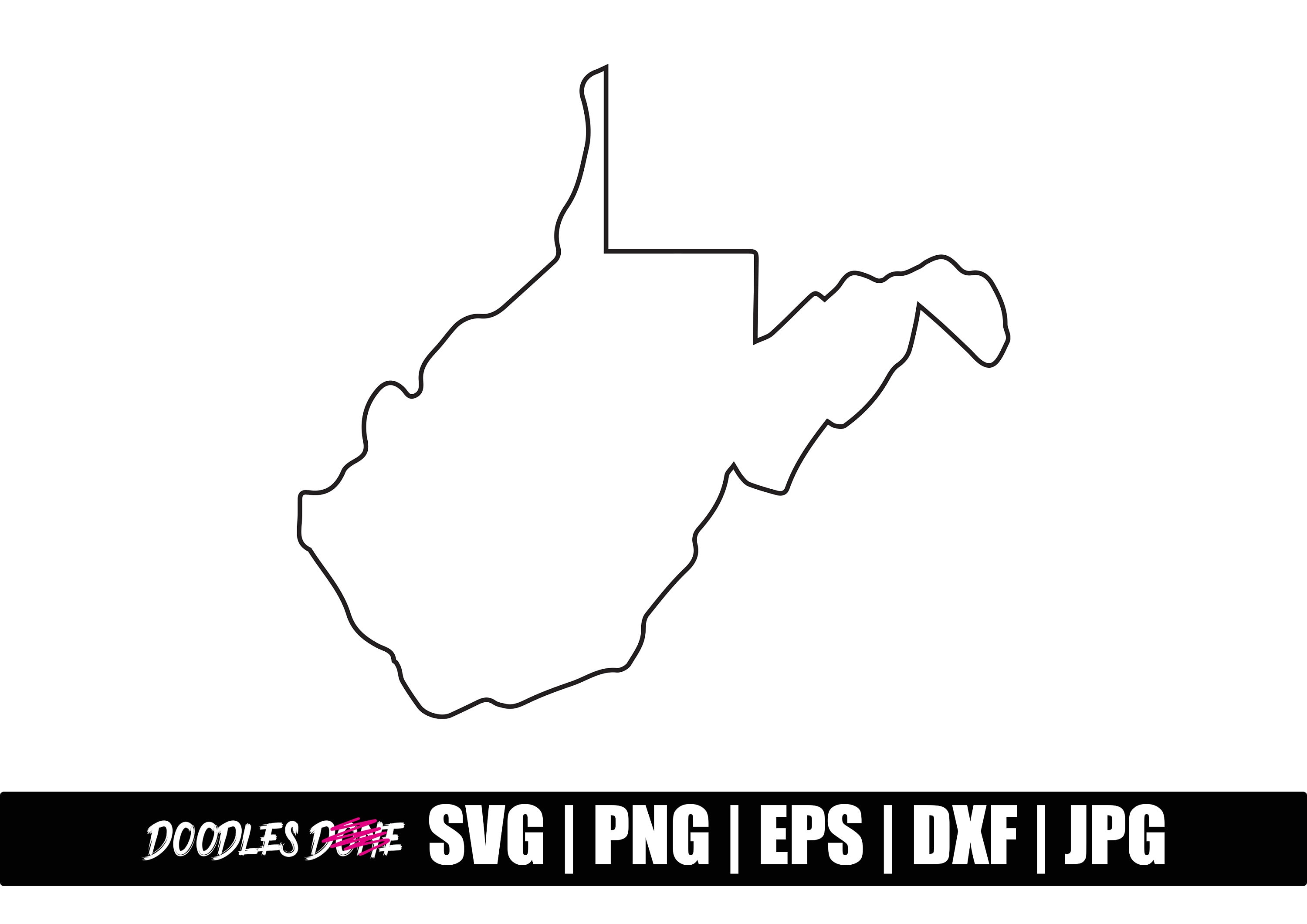 West Virginia State Outline Svg West Virginia County Map: Editable