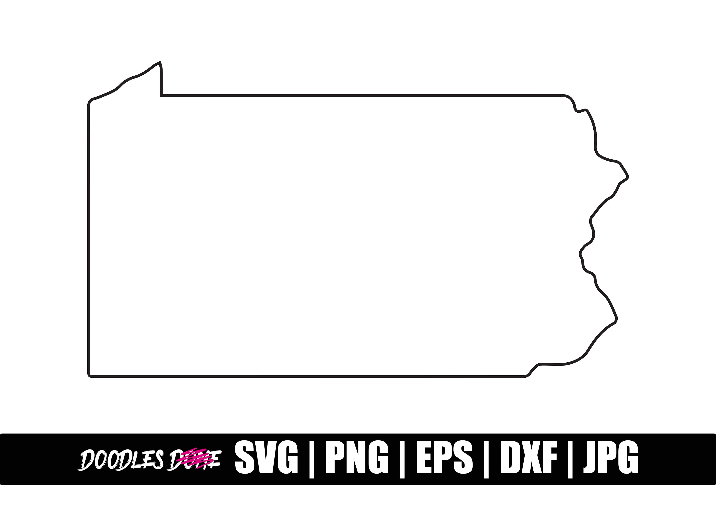 Pennsylvania Outline Svg, Png, Eps, Dxf, Jpg Files, Clip Art, Vector ...