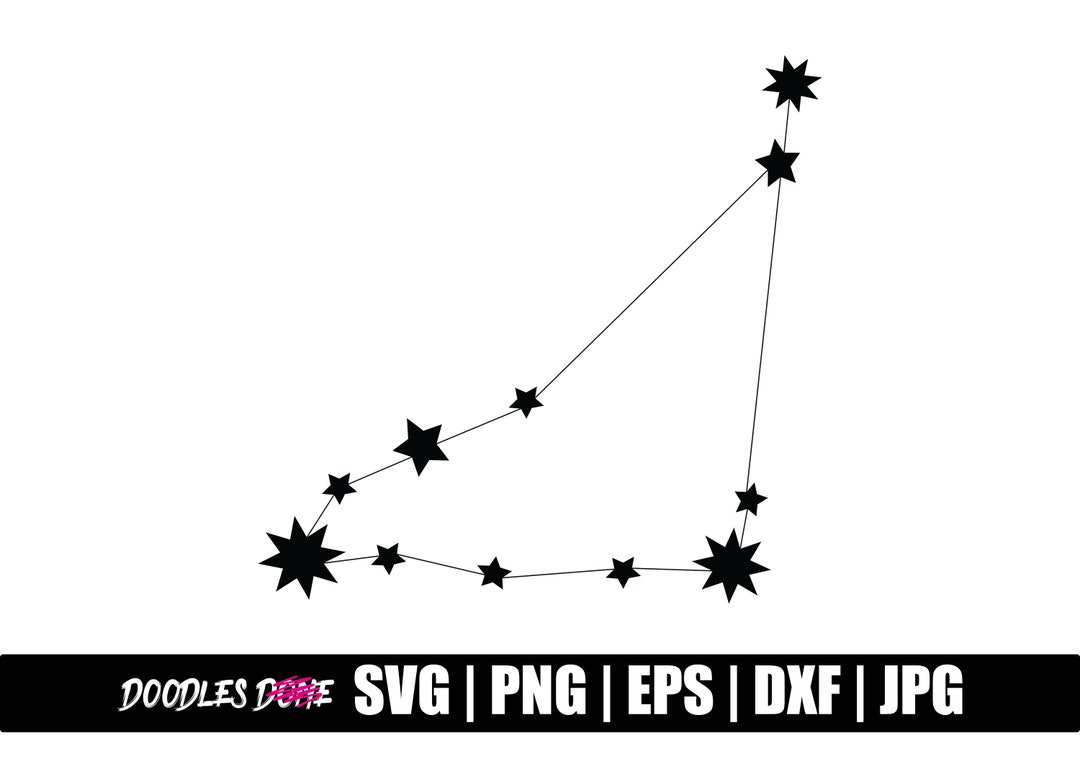 Capricorn Zodiac Constellation Svg, Png, Eps, Dxf, Jpg Files, Clip Art, Vector, Cricut, Cut File ...
