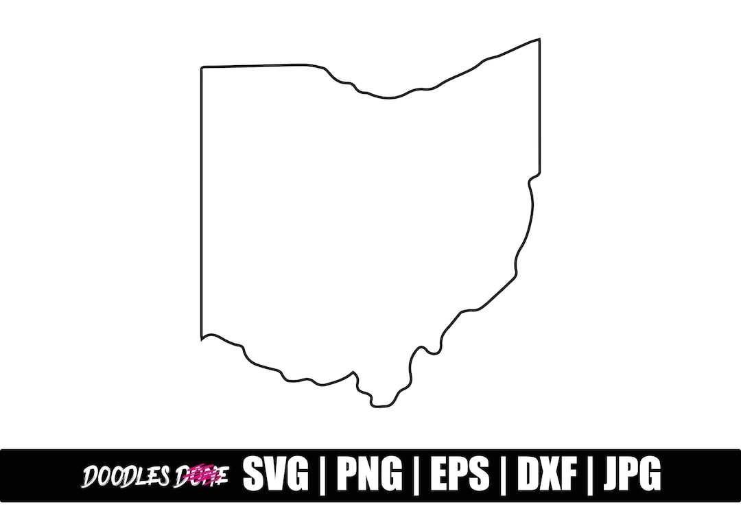 Ohio Outline Svg, Png, Eps, Dxf, Jpg Files, Clip Art, Vector, Cricut ...
