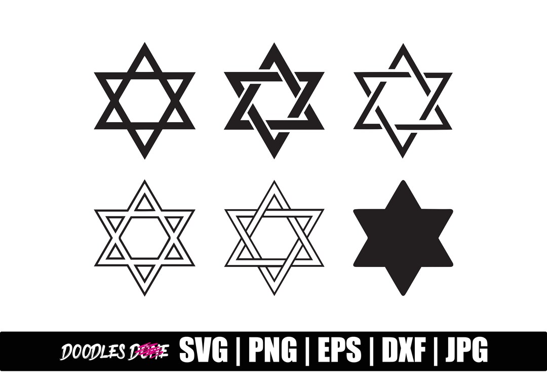 Star of David SVG Bundle Pack, Star of David PNG, Star of David Clip ...