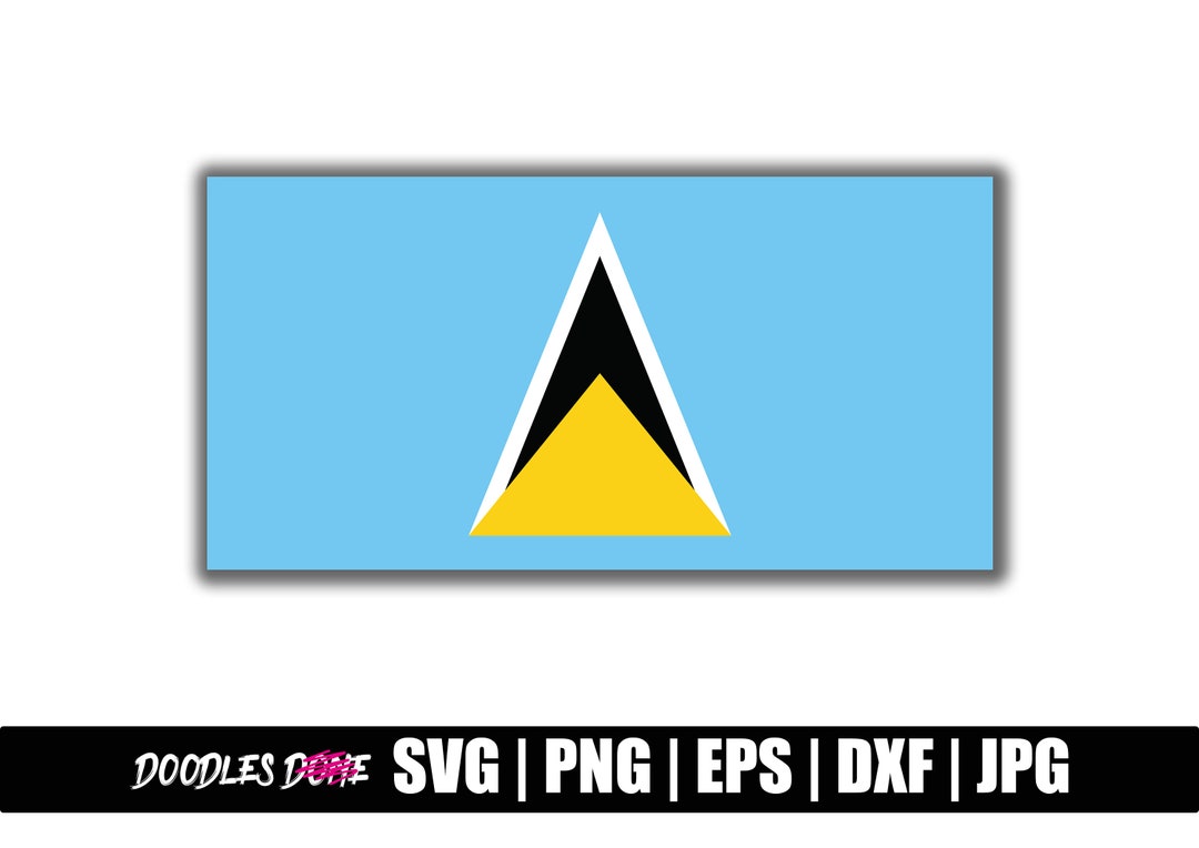Saint Lucia Flag Svg, Png, Eps, Dxf, Jpg Files, Clip Art, Vector ...