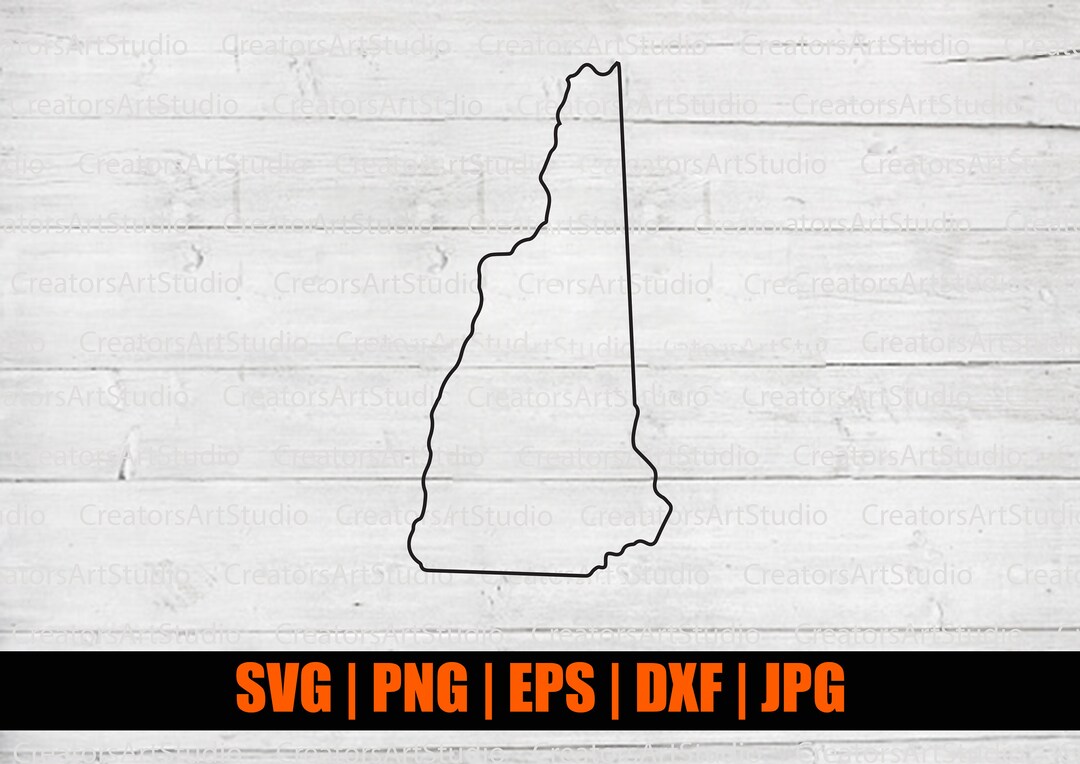 New Hampshire Outline Svg Png Eps Dxf Jpg Files Clip Art - Etsy