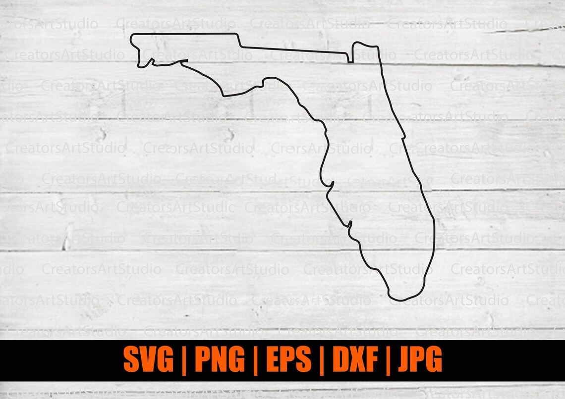Florida Outline Svg Png Eps Dxf Jpg Files Clip Art - Etsy